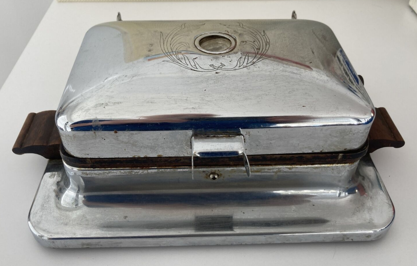 Vintage Dominion (4) Waffle Iron Chrome Art Deco Design 1208A For Parts ...