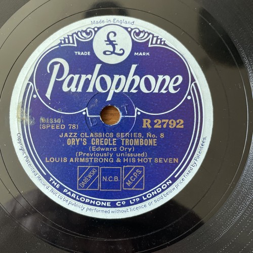 78 RPM LOUIS ARMSTRONG - Ory's creole trombone PARLOPHONE 2792 UK PRESS ...