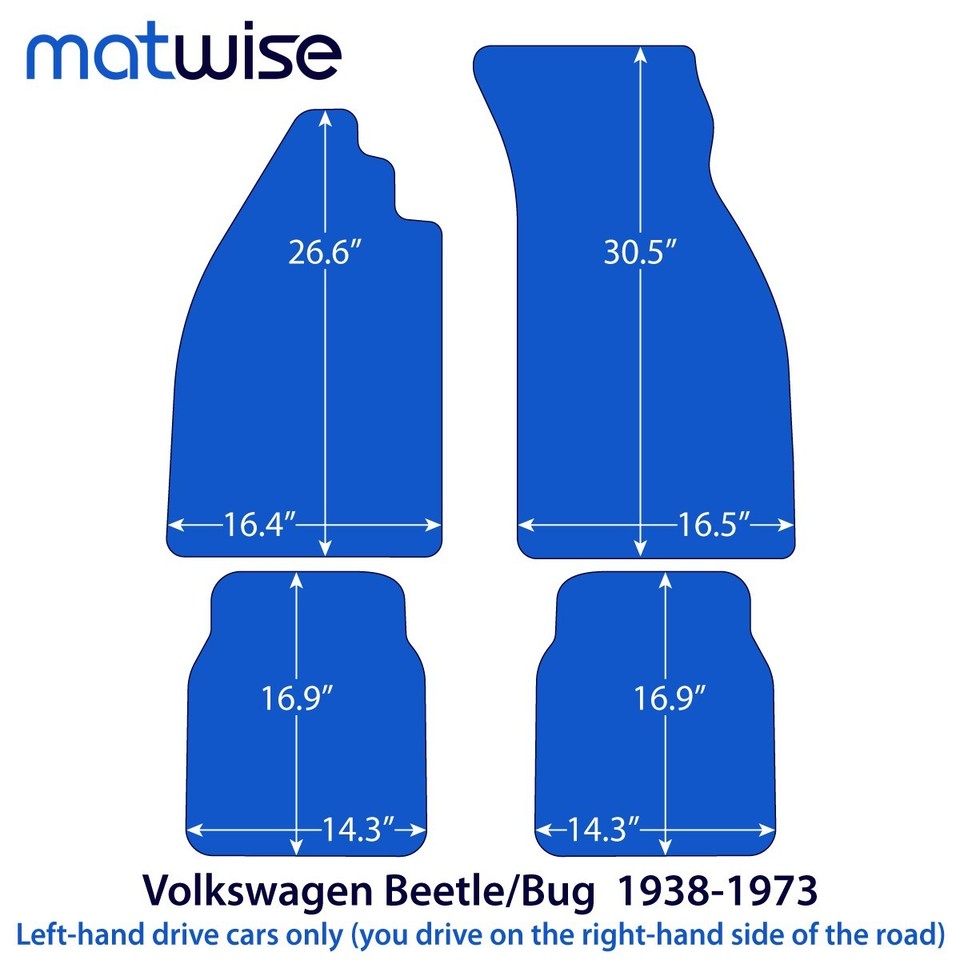 For VW Volkswagen Beetle / Bug Carpet Car Mats – 1938-1973 OEM quality ...