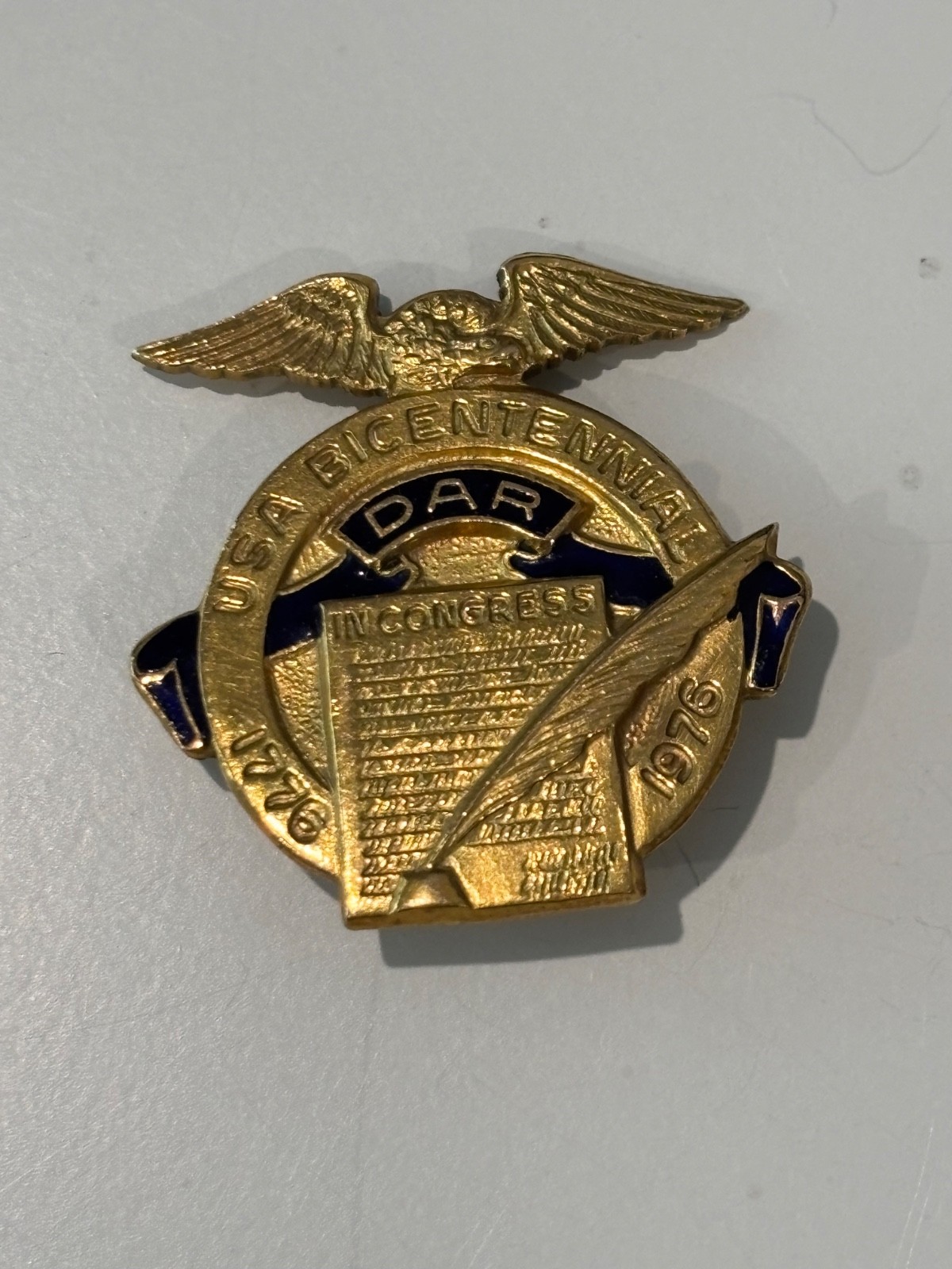 1984 DAR Daughters of the American Revolution Pin Gold Filled USA ...