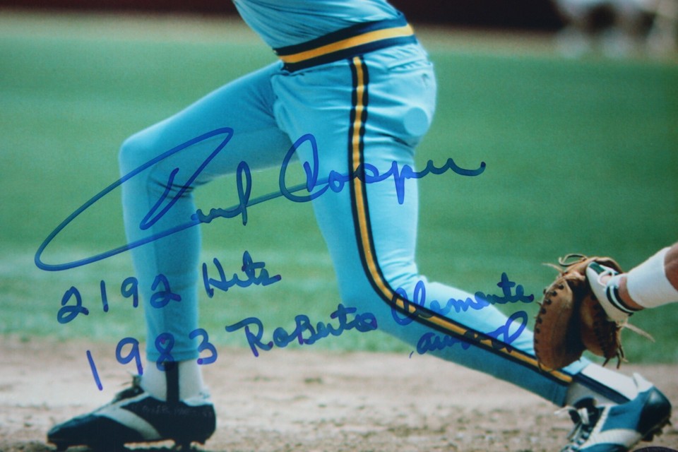 CECIL COOPER Milwaukee Brewers autographed 8x10 photo 83 Clemente Award ...