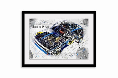 Line Tech Drawing Ford Capri RS 2600 Cutaway Art Poster Print | eBay UK