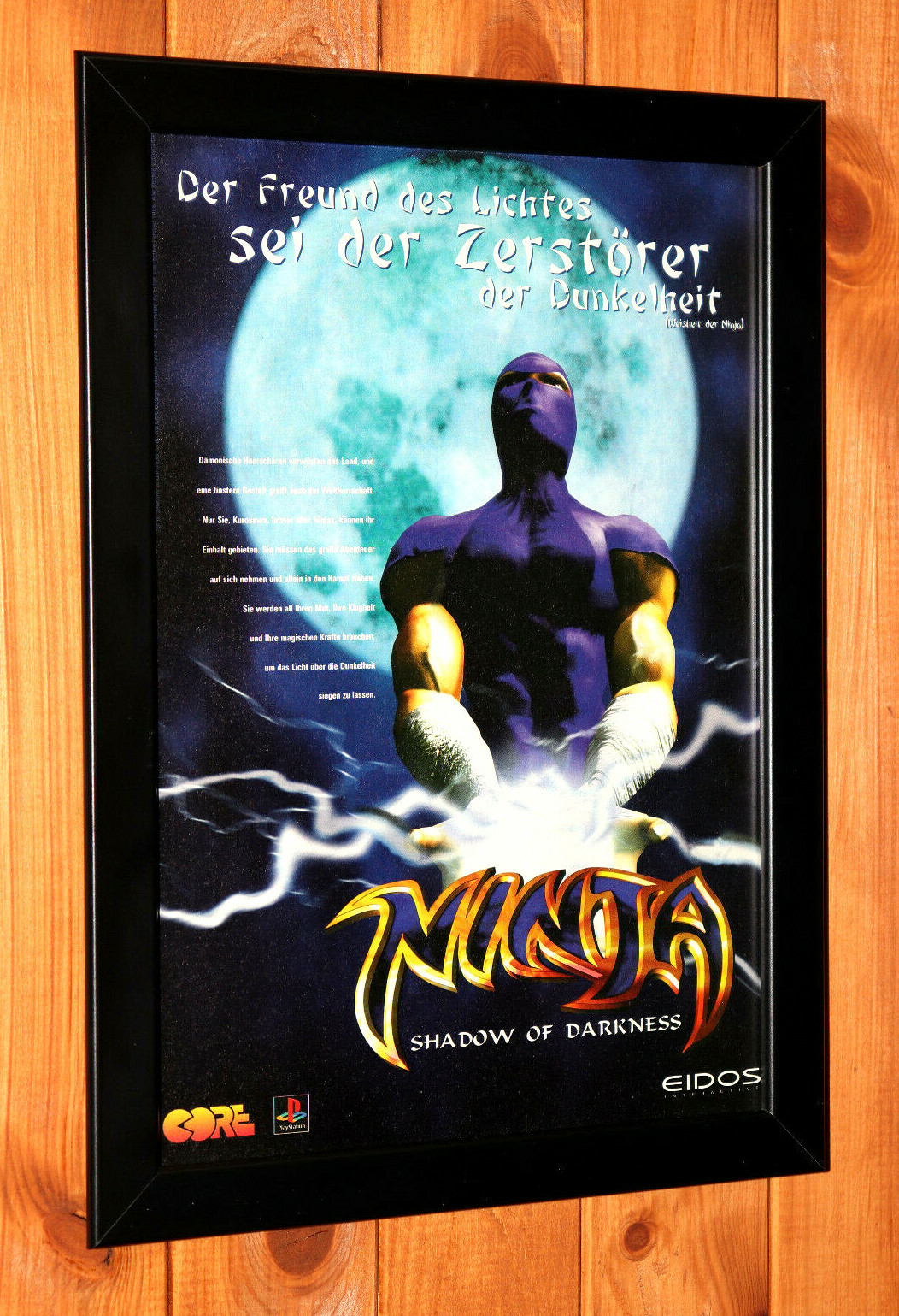 Ninja Shadow of Darkness PS1 Vintage Rare Small Poster / Ad Page Art ...