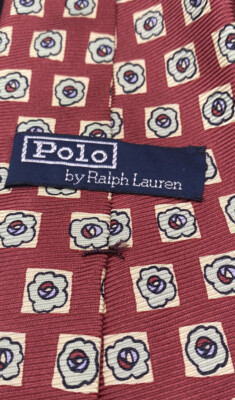 Ralph Lauren Polo Brick Red Necktie w. abstract design 57" X 3.75" | eBay