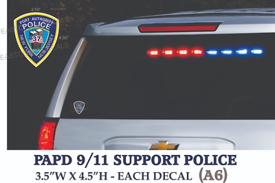 2 decals Support Police PAPD 9-11 Fallen Officers DECAL Sticker Sept 11 ...