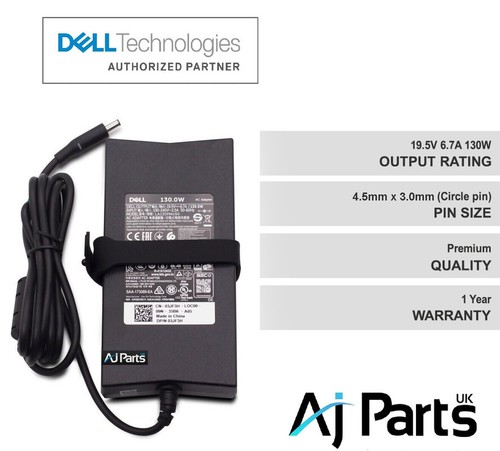 Genuine Dell Precision 15 5510 5520 130W AC Adapter Charger PSU 6TTY6 ...