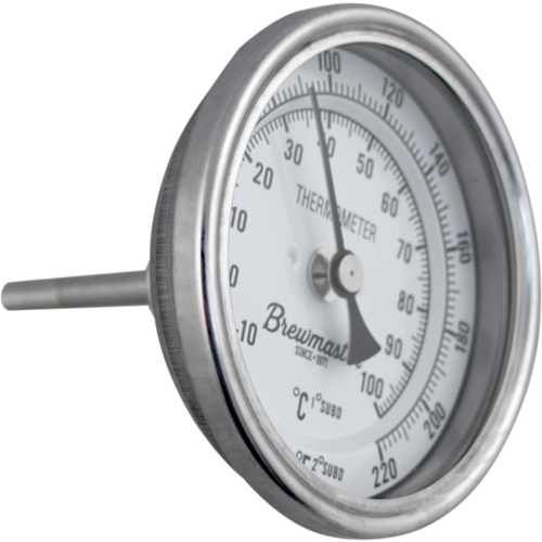 1/2" MPT Dial Thermometer for Kettles - 3 in. Face - Brewing ...