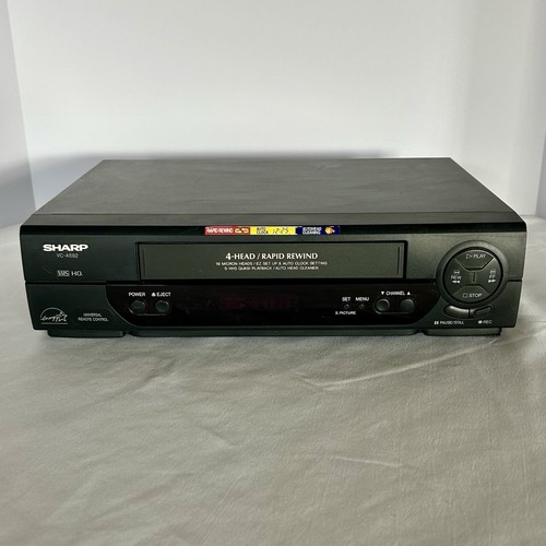 SHARP 4-HEAD VCR S-VHS Video Cassette VHS HQ Player VC-A592U Tested No ...