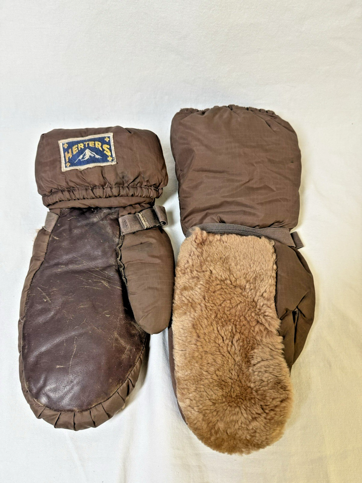 HERTERS Goose Down Vintage 1960's Oversized Men's Size M Mittens ...