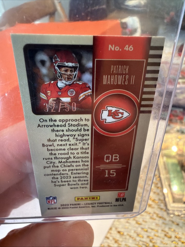 2023 Panini Legacy Football Patrick Mahomes Mini Number 32 Out Of 50 ...