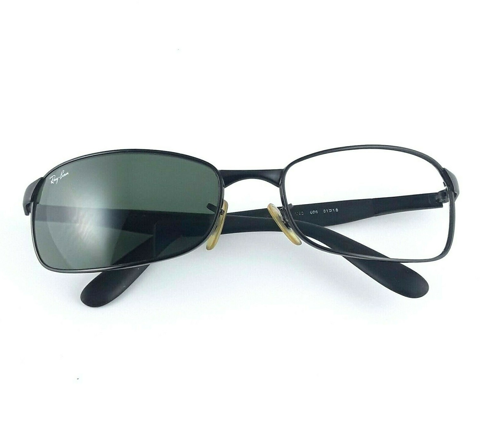 Ray Ban Black Metal Sunglasses w/Case RB3254 006 61-18 Made in Italy ...