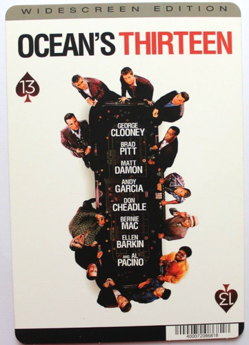 BLOCKBUSTER Backer Card Mini Poster Art 5.5" x 8" OCEANS THIRTEEN BRAD ...
