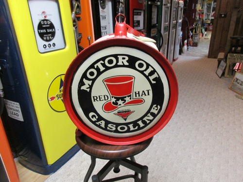 RED HAT MOTOR OIL ROCKER CAN/GAS/OIL/SIGN | eBay