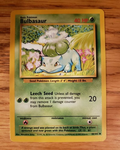 Bulbasaur Base Set 44/102 Pokemon Card NEAR MINT | eBay