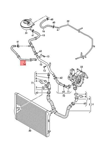 Genuine VW Golf Cabriolet Scirocco 138 517 Coolant Hose 06K121059H | eBay