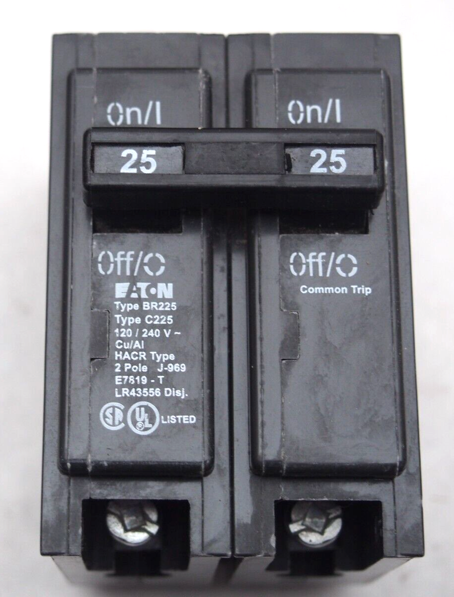 NEW Eaton BR225 C225 25Amp 2 Pole Standard Trip Circuit Breaker Cutler Hammer | eBay