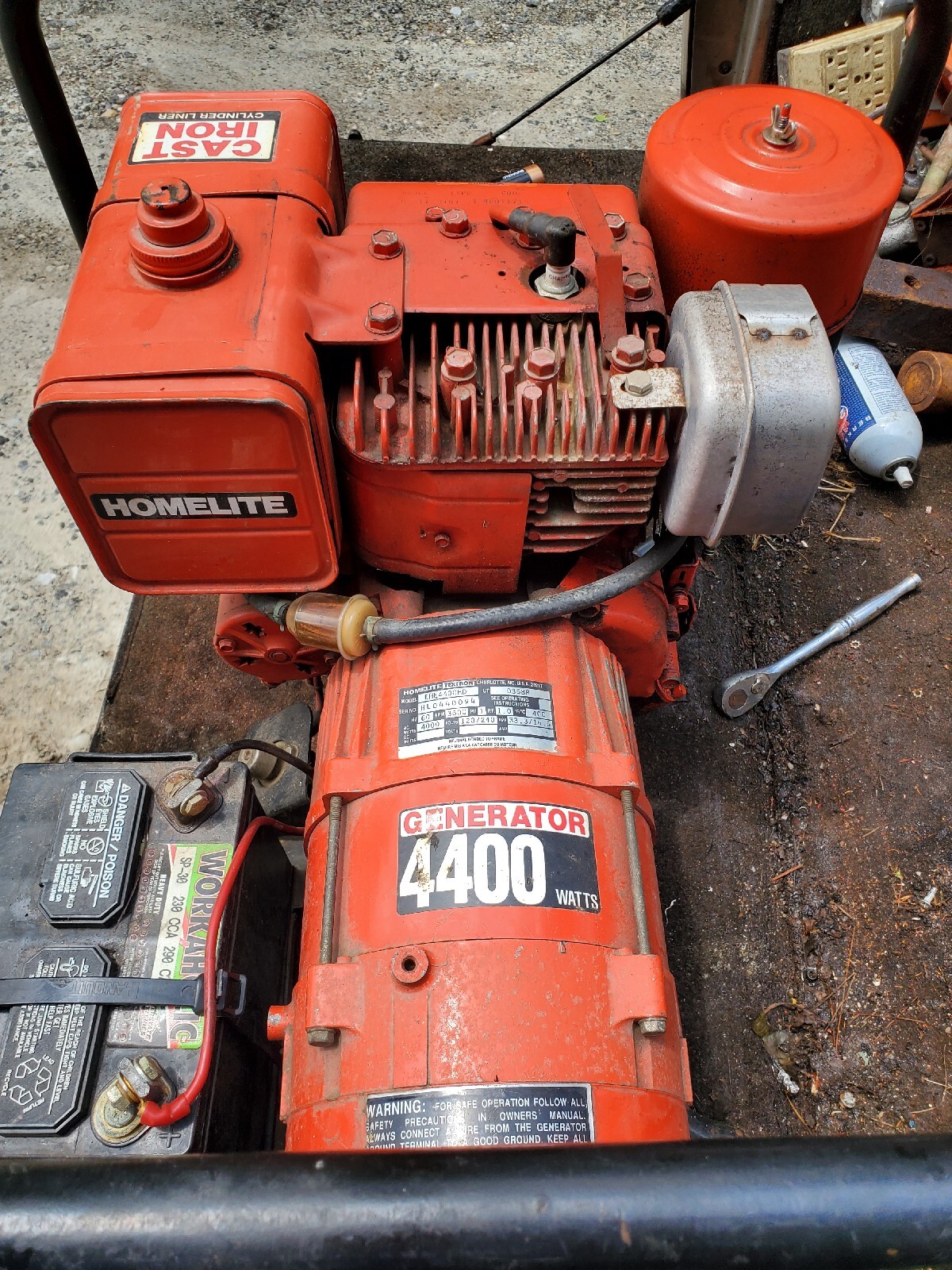 Older Homelite 4400 Generator W 8 Hp Briggs Stratton Engine Electric ...
