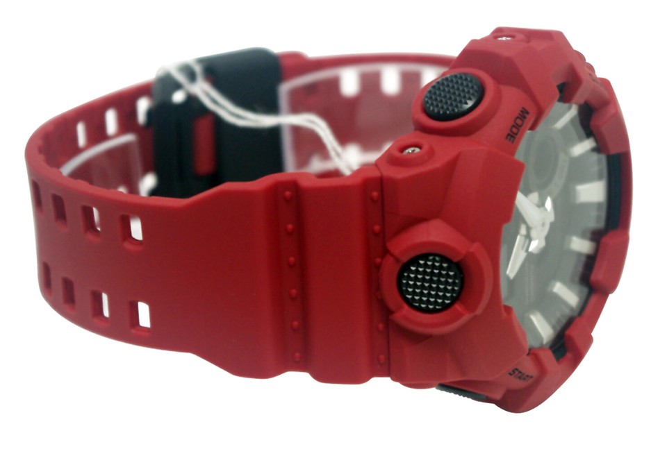 Casio GA700-4A G-Shock Black Analog Digital Dial Red Resin Band Watch ...