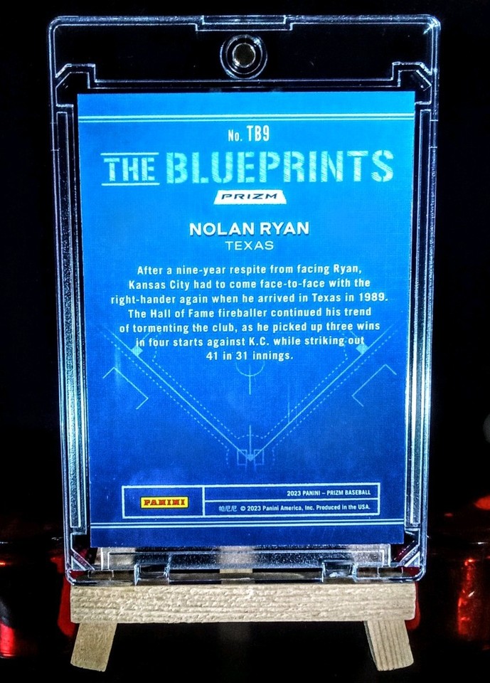Nolan Ryan 2023 Panini Prizm TB-9 Rangers The Blueprints Silver Prizm ...