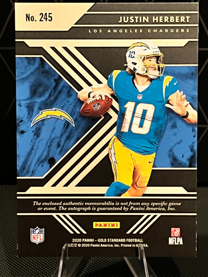 2020 Panini Gold Standard Justin Herbert RC RPA /49 Gold Ink Auto #245 ...