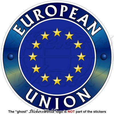 Europe EUROPEAN UNION Flag-Emblem EU 100mm (4") Vinyl Bumper Decal ...