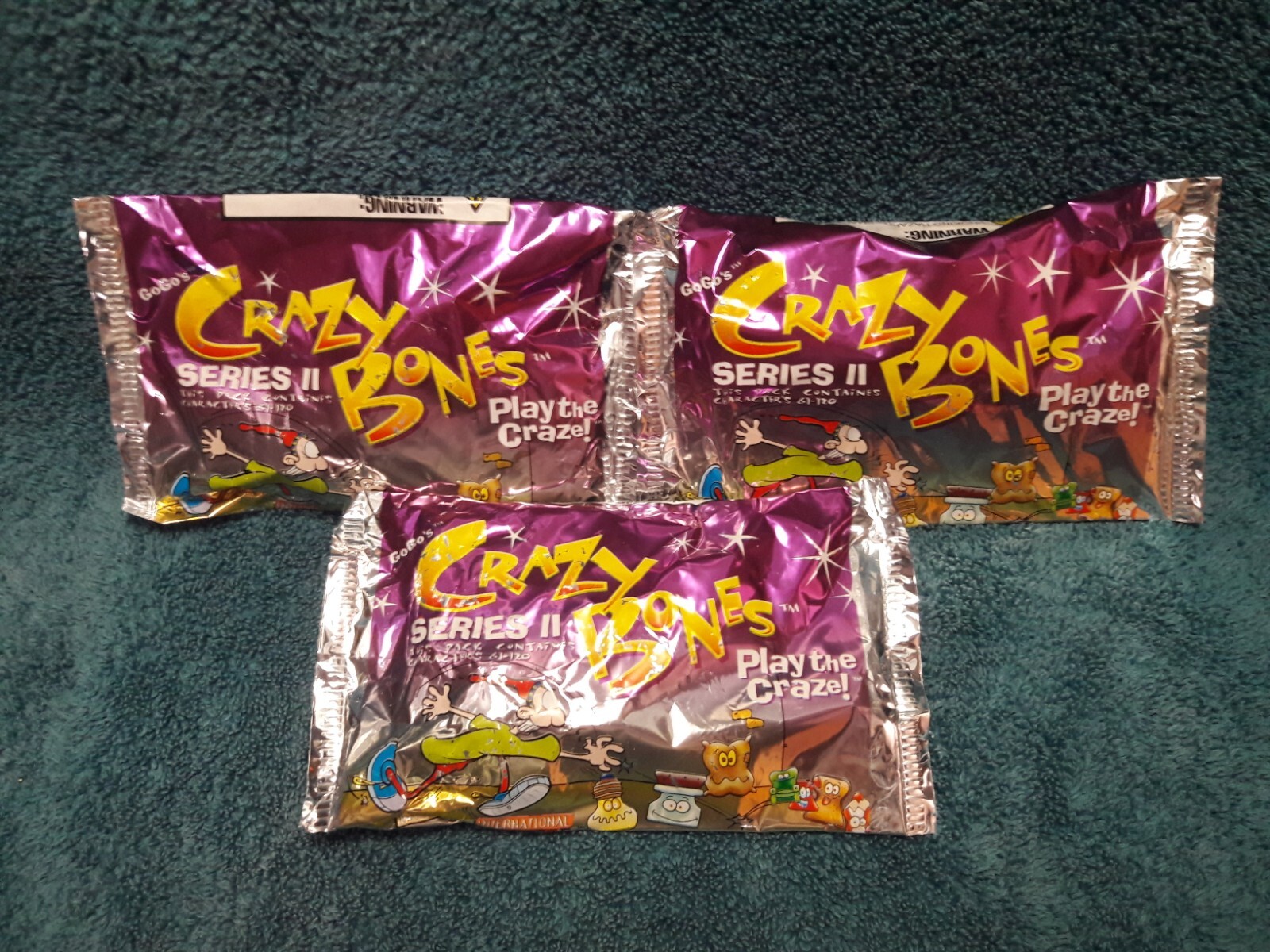 3 Lot GOGO's CRAZY BONES "SERIES 2" RAREST SEALED FOIL PACK VERSION ...