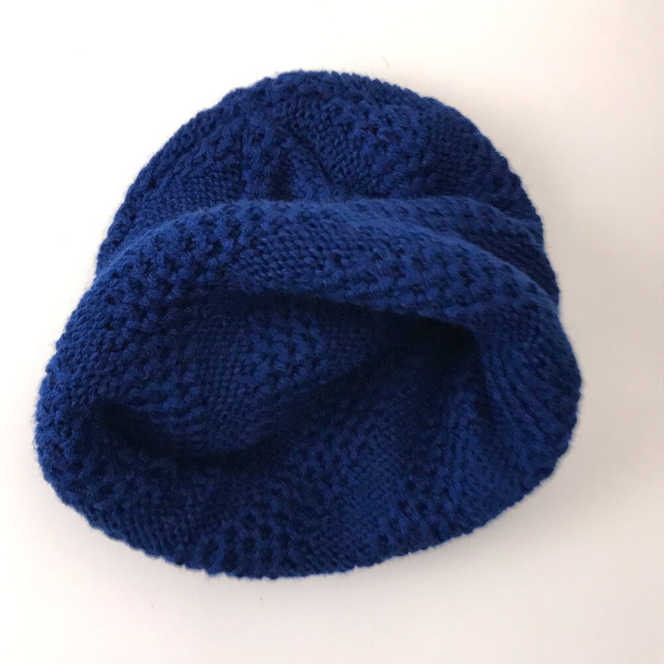 Dark Blue Diagonal Knit Made Taiwan Winter Hat | eBay