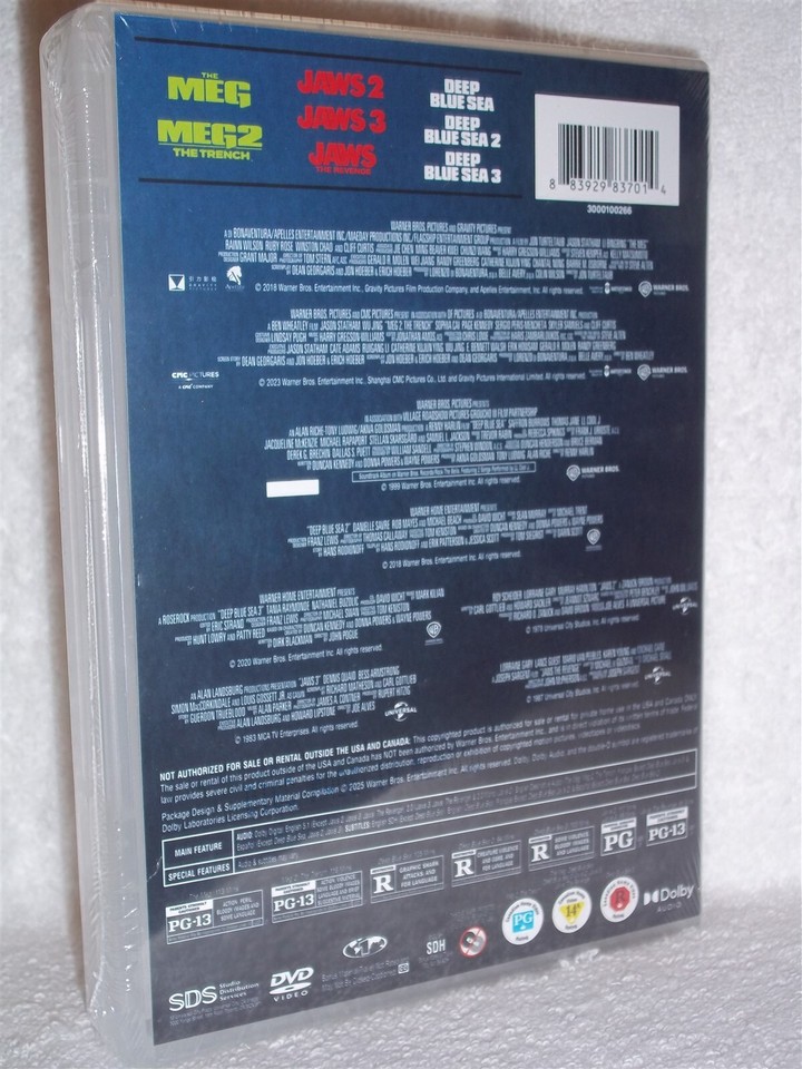 Sharks Attack 8-film Collection (DVD, 2025, 7-Disc) action thriller ...