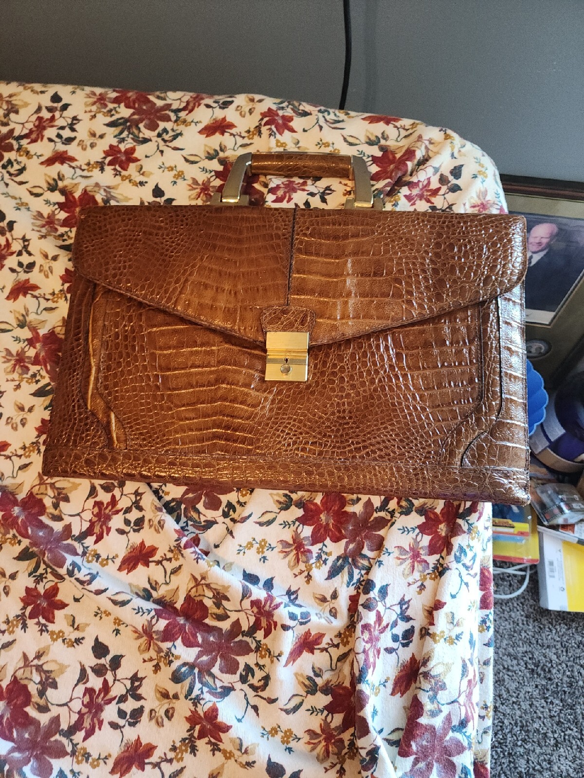 Vintage Amelia Berko Genuine Leather Alligator Emboss… - Gem