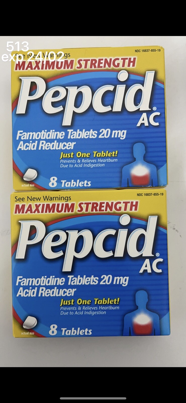 PEPCID AC Maximum Strength 20mg Famotidine Tablets - 16 Count exp 02/24 ...