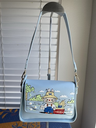 Labubu Unique Hand Drawn Fall In Wild Small Blue Purse Vegan Leather ...