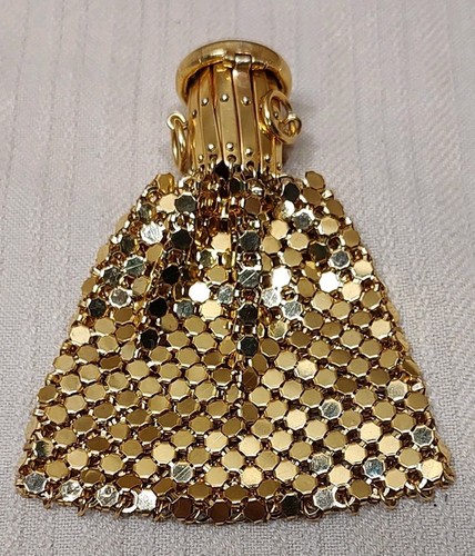 Vintage Shiny Gold Mesh Hand Bag Purse Coin Purse Expandable Hinged Top ...