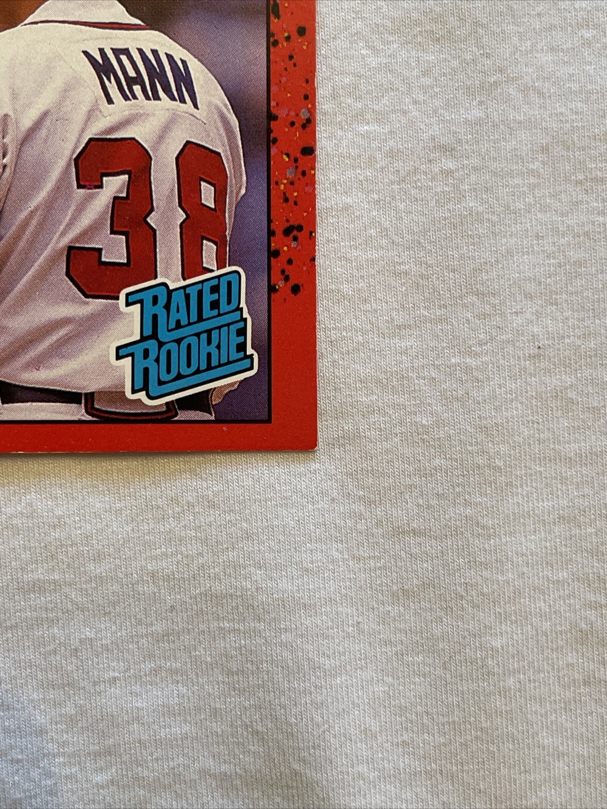 KELLY MANN 1990 DONRUSS ERROR BASEBALL CARD RATED ROOKIE...MISSING DOT ...