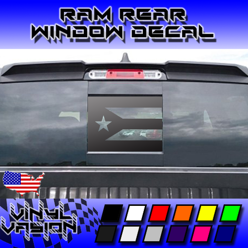 Rear Sliding Window Puerto Rico Flag Decal For Dodge Ram 2019+ 1500 ...