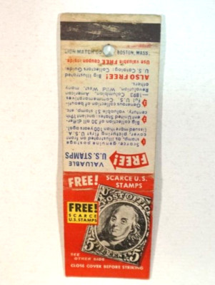 Matchbook Free Valuable US Stamps Scarce Coupon HE Harris Stamp Firm | eBay
