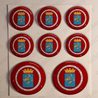 Calabria Stickers Gel Domed Resin 3D Flags Calabria Vinyl Sticker ...