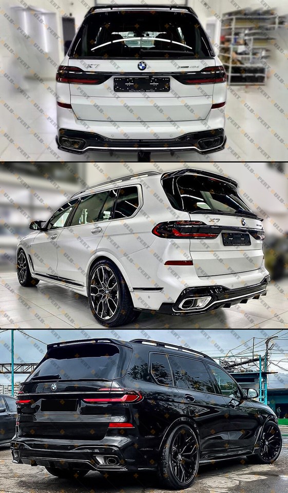 For 2019-25 BMW X7 G07 M50 M Sport Gloss Black GT Style Rear Bumper ...