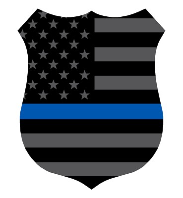 Black Subdued Reflective Thin Blue Line Badge Flag Law Decal multiple ...