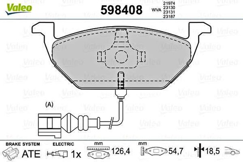 VALEO Disc Brake Pad Set Front For VW SKODA SEAT AUDI PLYMOUTH Bora ...
