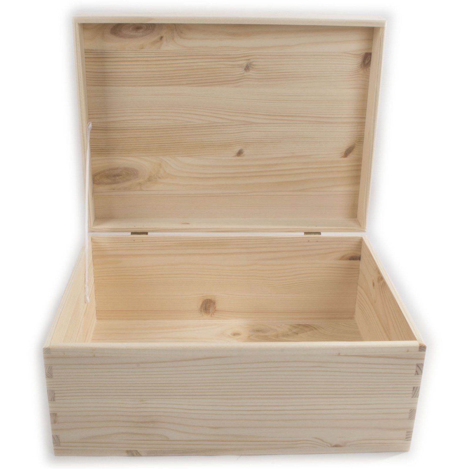 Large Rectangular Wooden Storage Box With Lid And Handles To Decorate ...