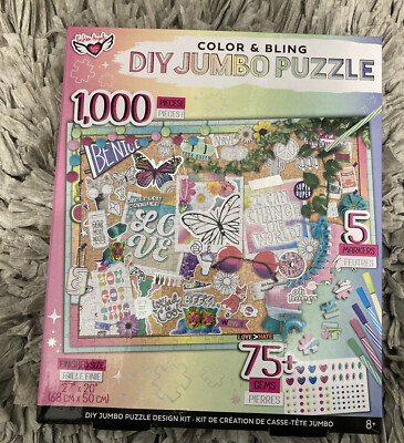 Fashion Angels Color & Bling DIY Jumbo Puzzle Design Kit 1000 Pieces ...