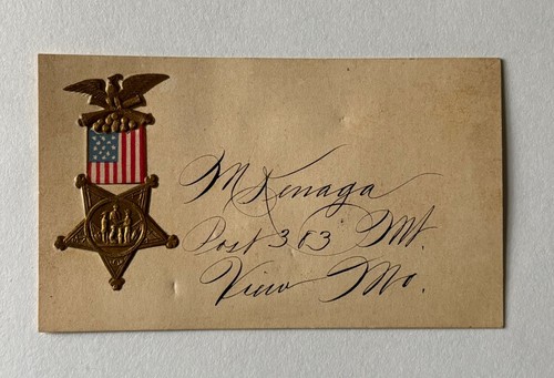 Civil War Era Military Calling Card Post 383? Mt. View, Mo Handwritten ...