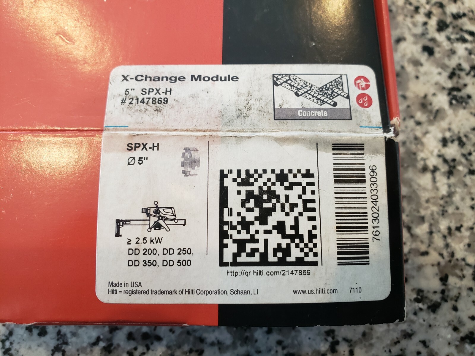HILTI X-Change Module 5" SPX-H # 2147869 for Coring in all Types of ...
