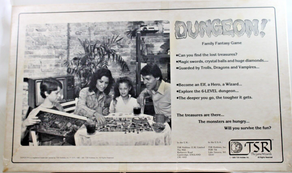 Vintage 1981 TSR Dungeon Fantasy Board Game Dungeons & Dragons ...