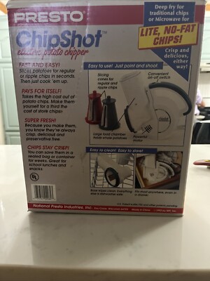 Vintage Presto Chip Shot Electric Potato Chipper Maker Slicer Vegetable ...
