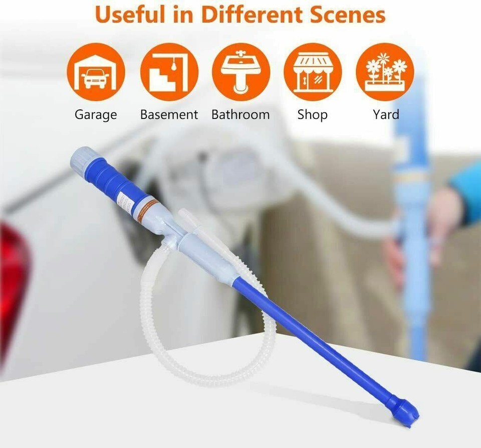 Battery Powered Electric Fuel Transfer Siphon Pump Gas Oil Water Liquid ...