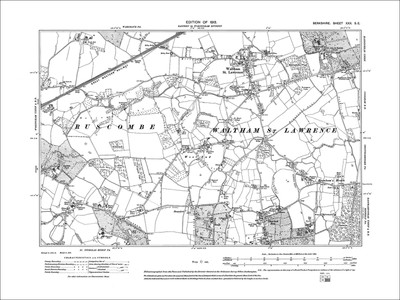 Waltham St Lawrence, Shurlock Row, old map Berkshire 1914: 30SE | eBay UK