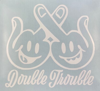 Double Trouble Middle Fingers White Vinyl Decal New Gift | eBay