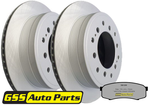 Rear T/p Brake Disc Rotors & Budget Brake Pads TD793-DB1200 RDA7671 ...