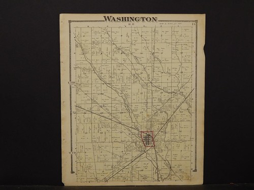 Ohio, Preble County Map, 1871 Township of Washington Y1#34 | eBay